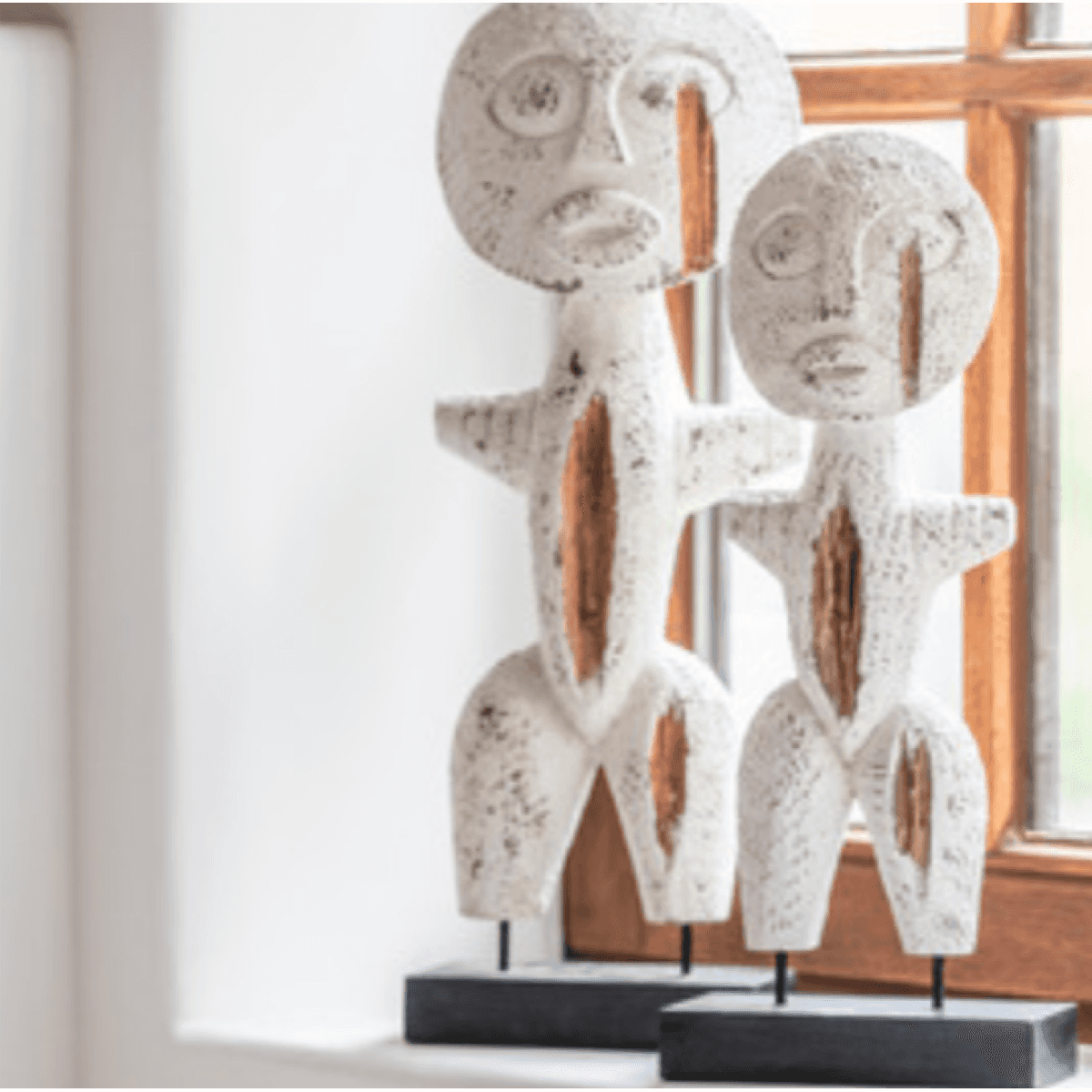 Figura Primitiva Alabasia Decorativa in Legno Bianco - Arredo per la ...